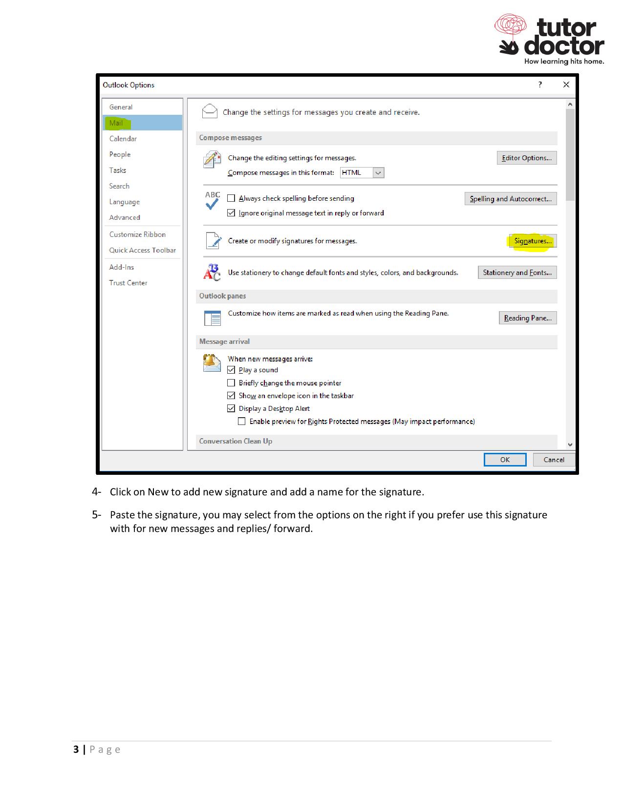 Set up email signature in MS Outlook Set up email signature in MS Outlook